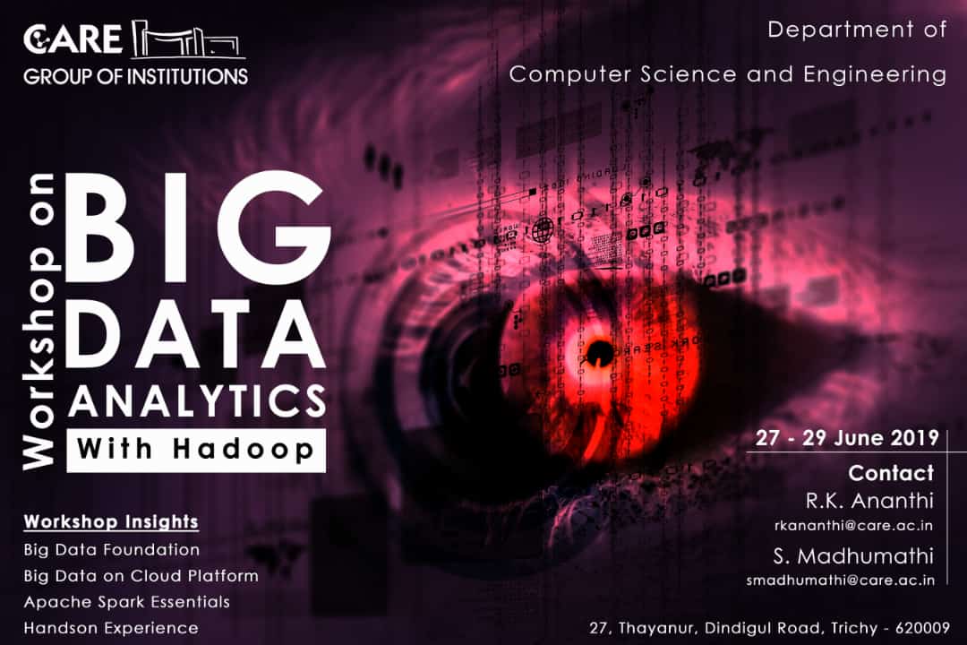 Workshop On Big Data Analytics With Hadoop Care Group Of Institutions